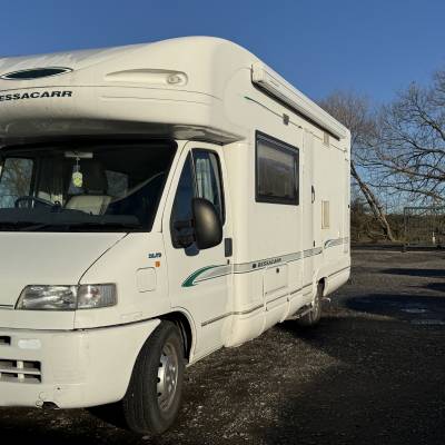Bessacarr E745 4 berth 4 belt overcab bed rear bathroom motorhome for sale