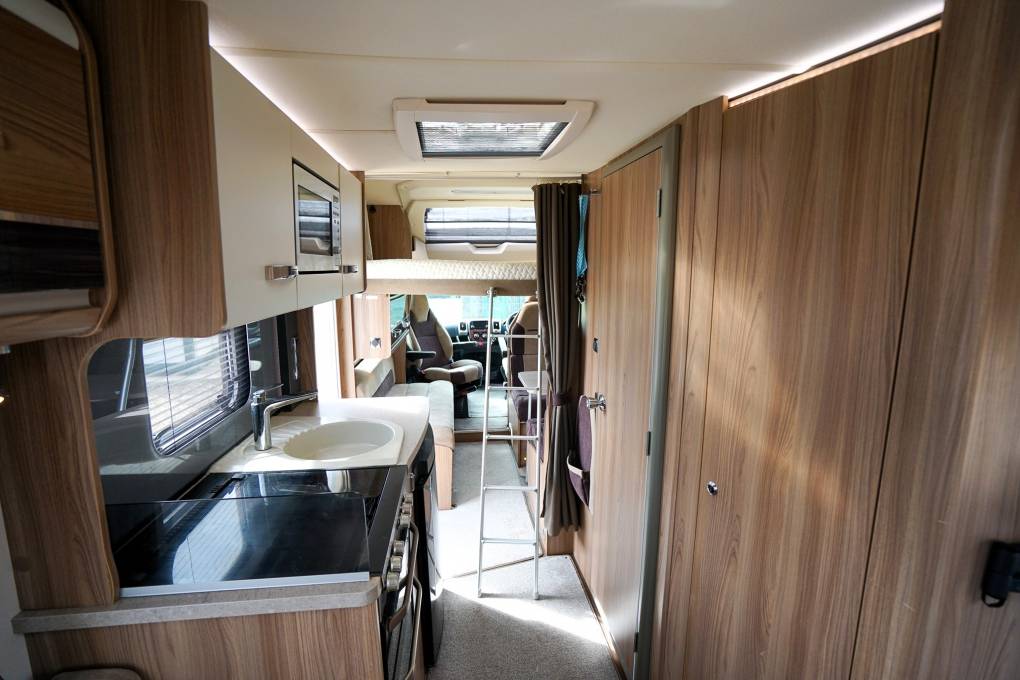 Bessacarr E496 Rear lounge with 6 Berths and Electric Drop down bed